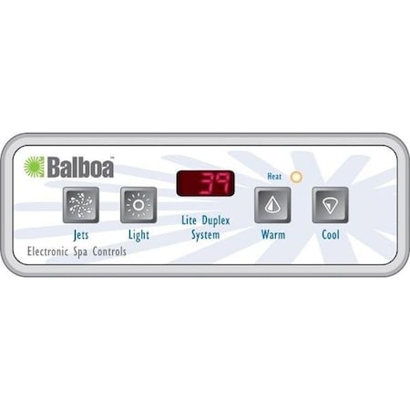 Balboa Balboa 11448 Duplex 4-Button Spa Side Overlay for 54130 - Temperature Control; Light ...
